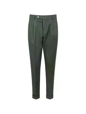 GTA Pleated Turn-up Trousers - Green