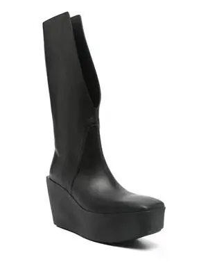 Rick Owens 110mm Leather Platform Biker Boots
