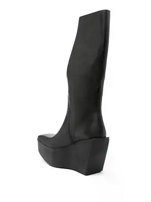 Rick Owens 110mm Leather Platform Biker Boots