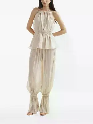 MIA PECULIAR Halterneck Peplum Top