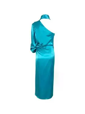 Pinko One-shoulder Draped Maxi Dress - Blue