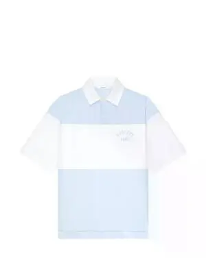 Givenchy Polo In Cotton With Paris Embroidery - Blue