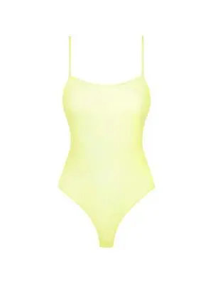 MAISON CLOSE Double Sens Sheer Thong Bodysuit - Yellow