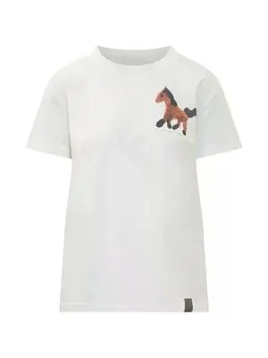 Stella McCartney Horse Print Cotton T-shirt - White