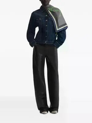 MUGLER Hourglass Round Denim Jacket