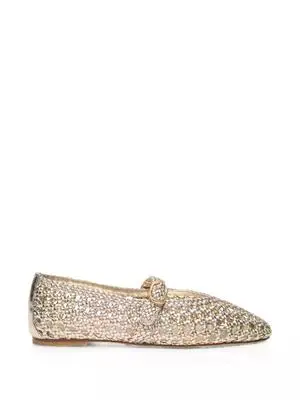 STUART WEITZMAN Woven Mary Jane Shoes - Gold