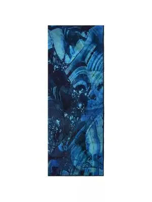 Roberto Cavalli Malachite-print Silk Scarf - Blue