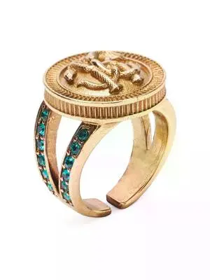 Roberto Cavalli Embossed Glass Ring