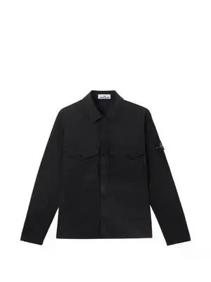 Stone Island Button-down Chest-pocket Shirt - Black