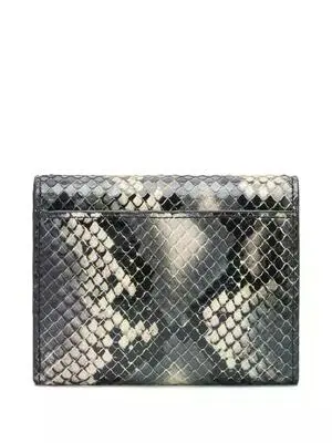 Roberto Cavalli Snakeskin-effect Logo-lettering Wallet - Black