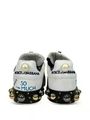 Dolce & Gabbana Portofino Graphic Print Sneakers - White
