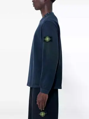 Stone Island Logo-patch Button-detail Sweatshirt
