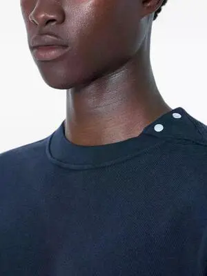 Stone Island Logo-patch Button-detail Sweatshirt