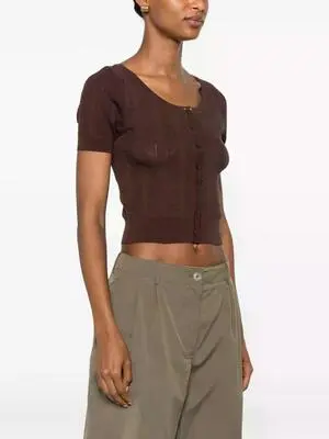Sandro Pointelle Knit Bow Detail Cardigan