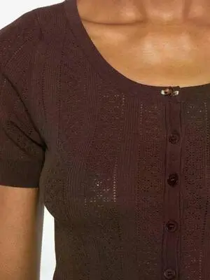Sandro Pointelle Knit Bow Detail Cardigan