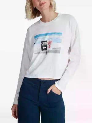 ASKK NY Graphic Print Long-sleeved T-shirt - White