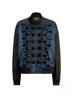 Balmain Satin Bomber Jacket With Frogging