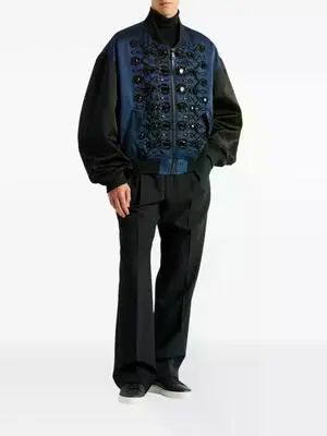 Balmain Satin Bomber Jacket With Frogging