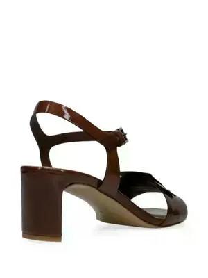 DEL CARLO Buckle-detail Patent Leather Sandals