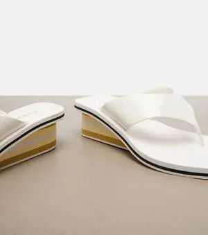 Chloé Patent Leather Thong Wedge Sandals