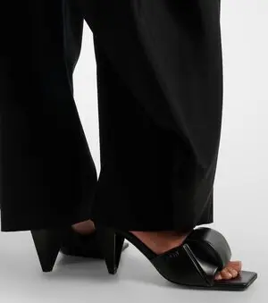 Loewe Origami Leather Mules - Black