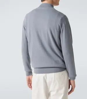 Eleventy Cashmere Half-zip Sweater - Blue