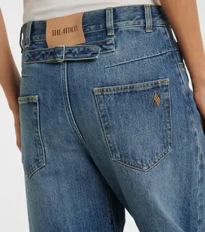 Attico Mid-rise Barrel-leg Jeans In Sky