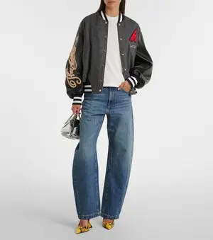 Attico Mid-rise Barrel-leg Jeans In Sky