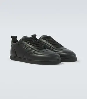CHRISTIAN LOUBOUTIN Sk Vi Leather Lace-up Sneakers - Black