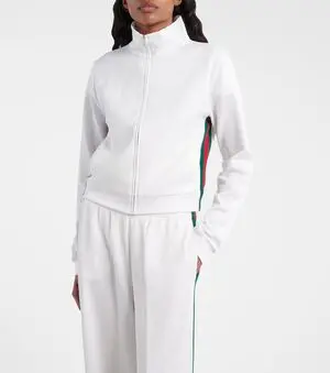 Gucci Ribbed-knit Cropped Sweatshirt