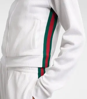 Gucci Ribbed-knit Cropped Sweatshirt