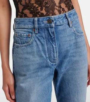 Valentino Garavani Cropped Faded Straight Jeans