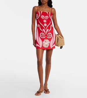 CALA DE LA CRUZ Ancona Printed Linen Minidress