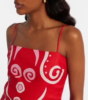 CALA DE LA CRUZ Ancona Printed Linen Minidress