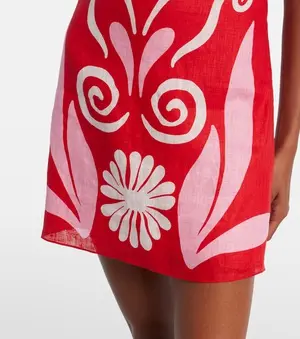 CALA DE LA CRUZ Ancona Printed Linen Minidress