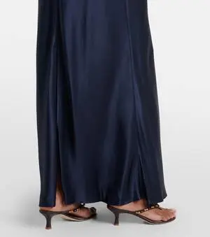 Staud Cadence Halterneck Satin Slip Dress