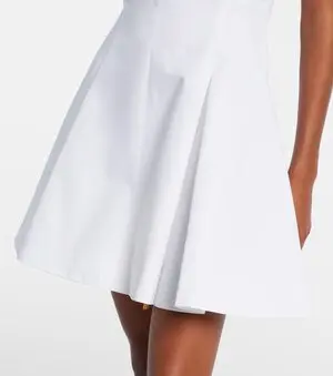 Balmain Ruched Cotton Poplin Minidress