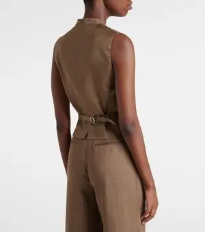 Ralph Lauren Jaiden Linen Vest - Brown