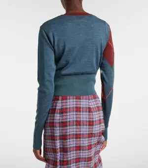 VIVIENNE WESTWOOD Argyle Wool And Cotton Cardigan - Blue