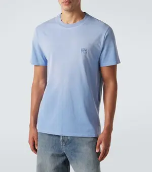 Loewe Anagram Embroidered Cotton T-shirt - Blue
