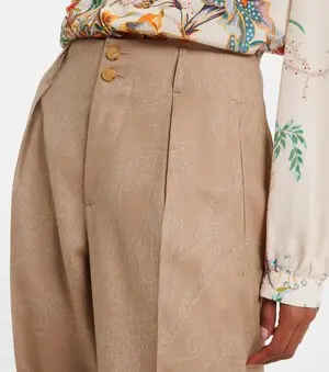 Etro Wool Jacquard Straight Leg Pants