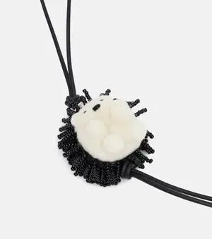 Loewe Hedgehog Beaded Wool Bag Charm