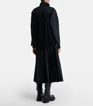 Sacai Belted Cotton-blend Gabardine Midi Skirt