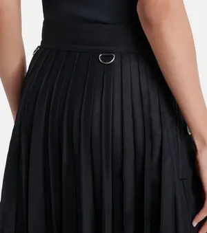 Sacai Belted Cotton-blend Gabardine Midi Skirt