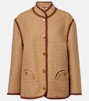 BLAZÉ MILANO Curly Cotton And Linen-blend Jacket