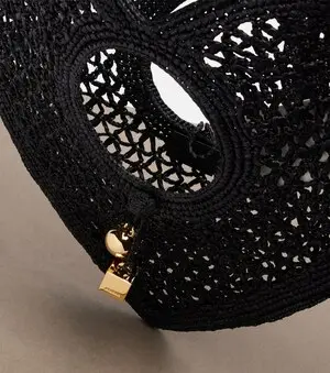 Jacquemus Spiaggia Coeur Raffia Top-handle Bag - Black