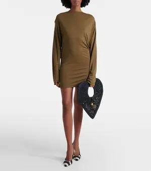 Jacquemus Spiaggia Coeur Raffia Top-handle Bag - Black