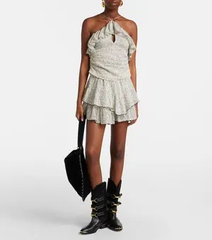 MARANT ETOILE Djimia Halterneck Cotton-blend Top - White