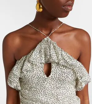 MARANT ETOILE Djimia Halterneck Cotton-blend Top - White