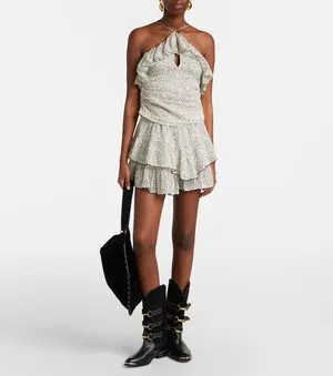 MARANT ETOILE Jocadia Ruffled Cotton Shorts - White